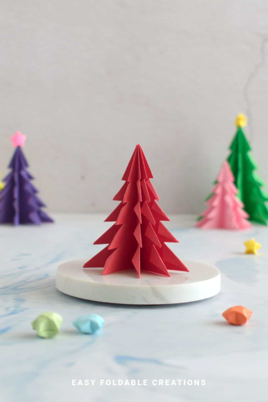 3D Origami Christmas Tree | Easy Foldable Creations