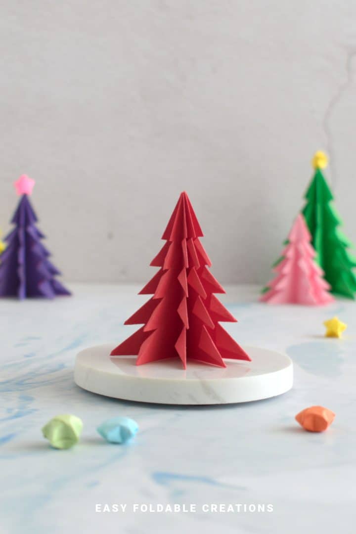 3D Origami Christmas Tree | Easy Foldable Creations