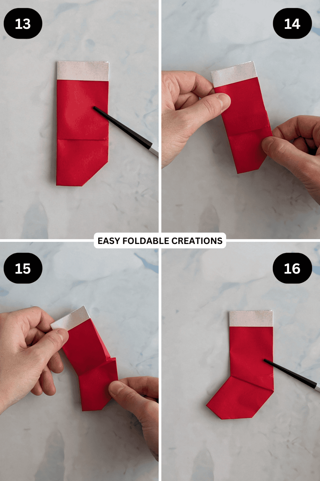 Origami Stocking | Easy Foldable Creations