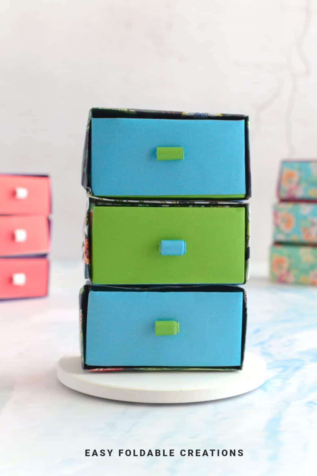 DIY Mini Paper Drawers - Origami Drawer Organizer | Easy Foldable Creations