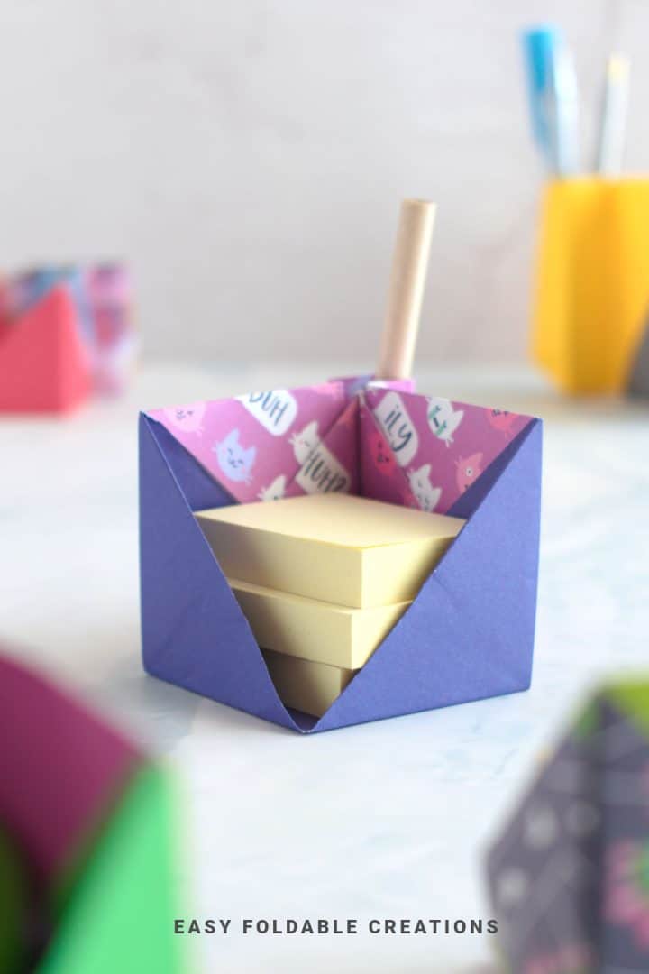 Cube DIY Desk Organizer | Easy Foldable Creations