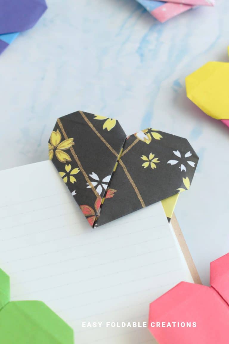 Heart Origami Bookmark | Easy Foldable Creations