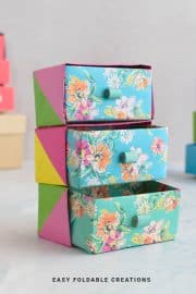 DIY Mini Paper Drawers - Origami Drawer Organizer | Easy Foldable Creations