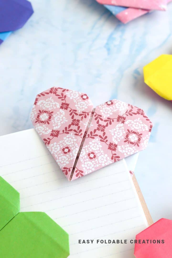 Heart Origami Bookmark | Easy Foldable Creations