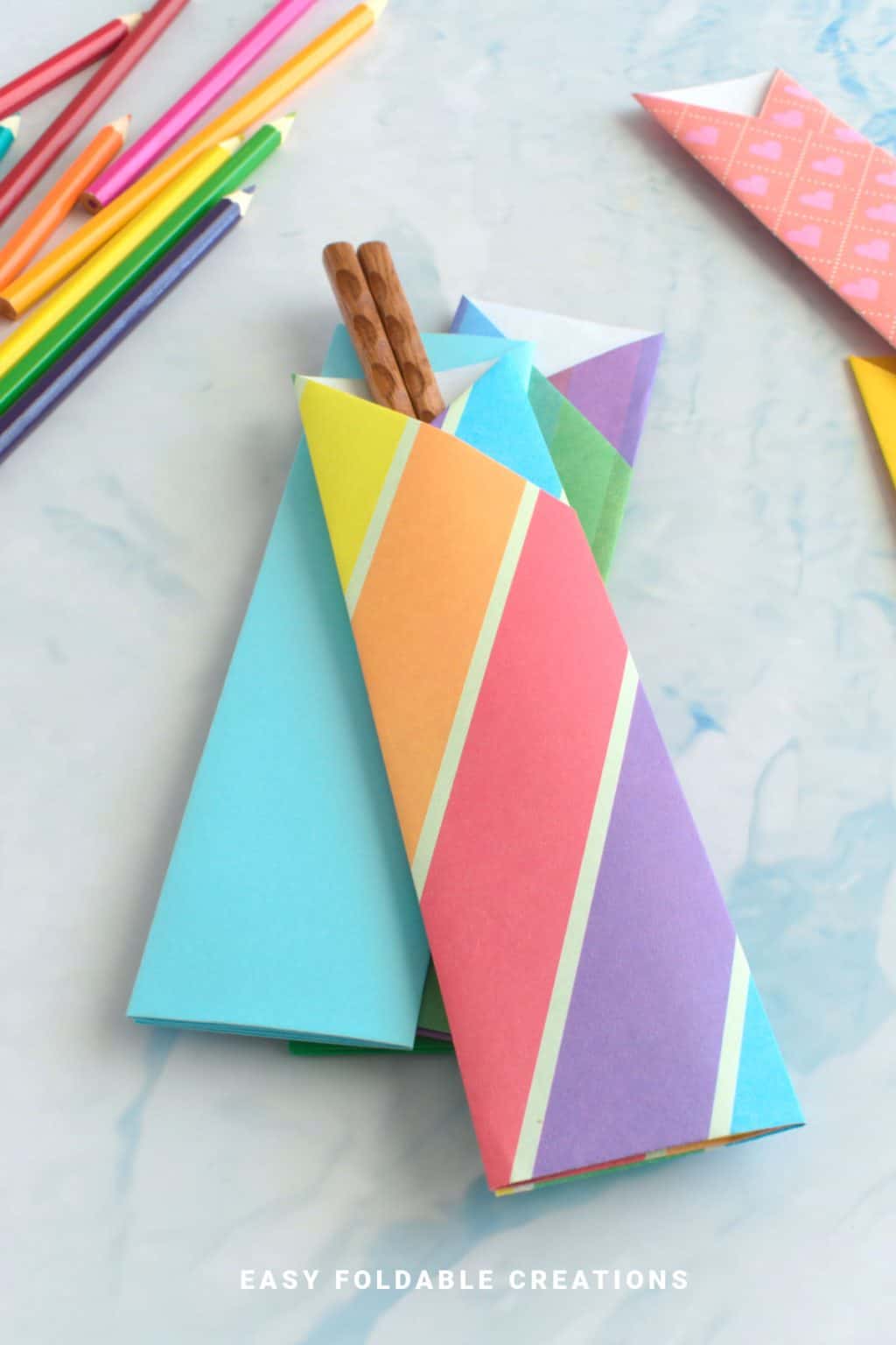 Paper Pencil Wraps | Easy Foldable Creations