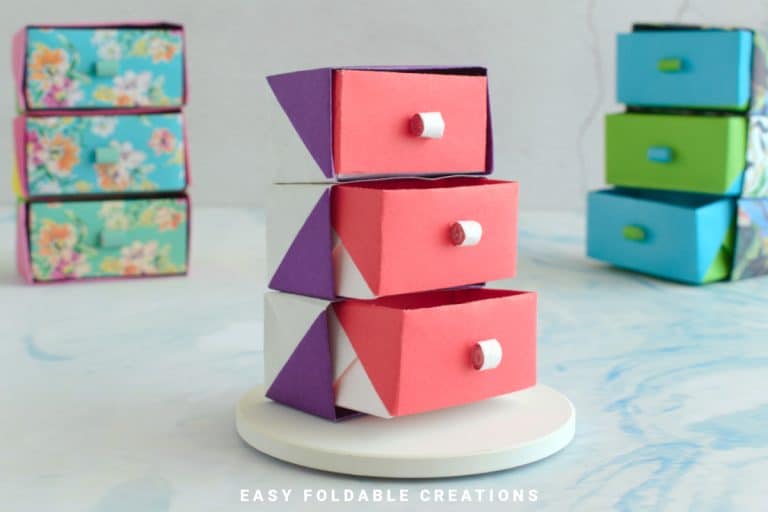 DIY Mini Paper Drawers - Origami Drawer Organizer | Easy Foldable Creations