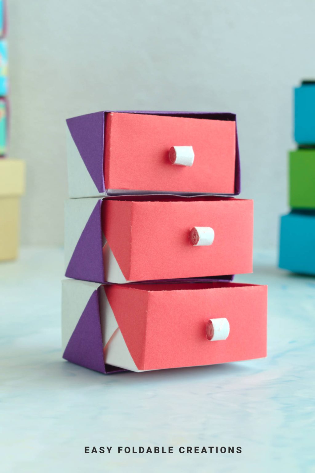 DIY Mini Paper Drawers - Origami Drawer Organizer | Easy Foldable Creations