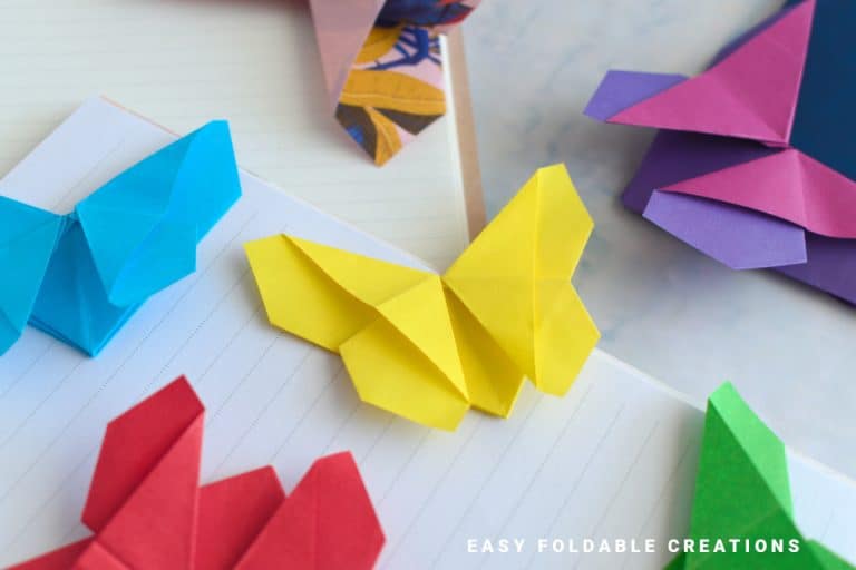 Butterfly Corner Origami Bookmark | Easy Foldable Creations