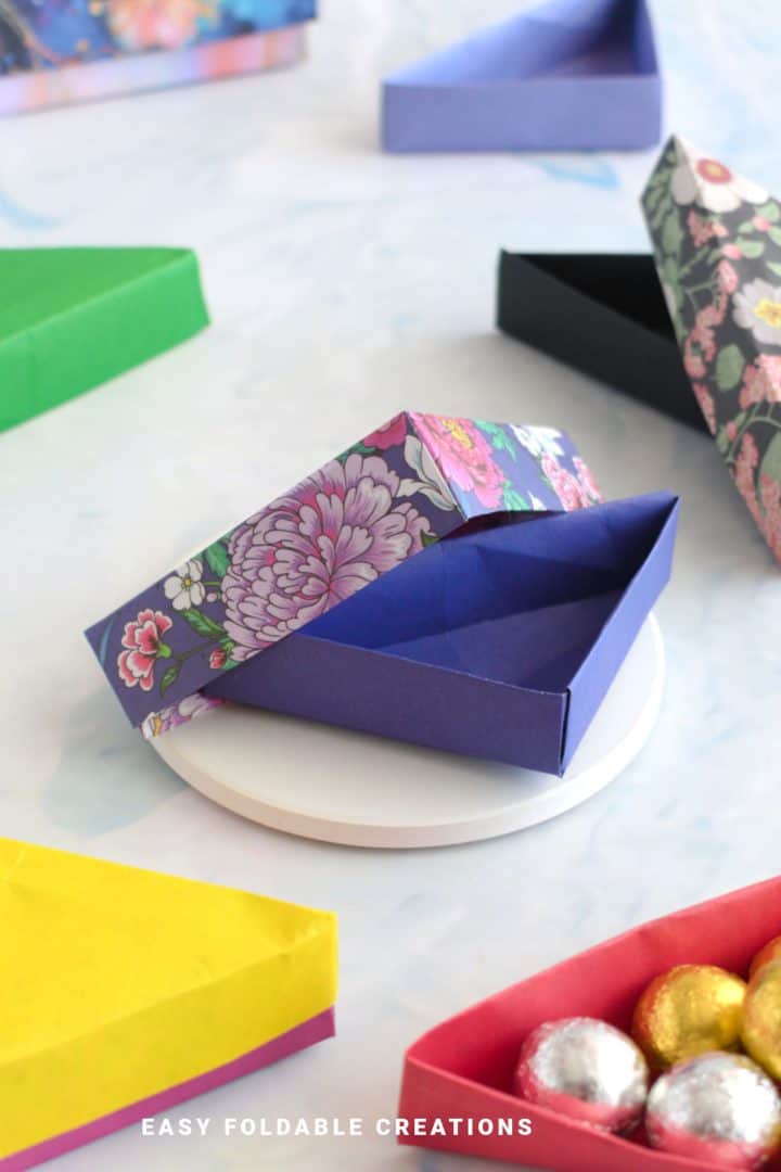 Triangle Origami Box With Lid | Easy Foldable Creations