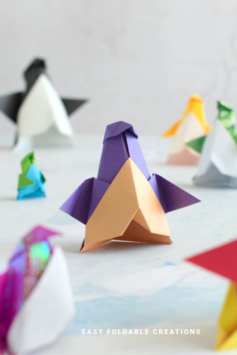 3D Origami Penguin | Easy Foldable Creations