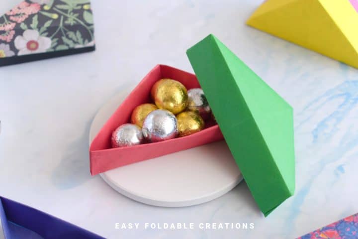 Triangle Origami Box With Lid | Easy Foldable Creations