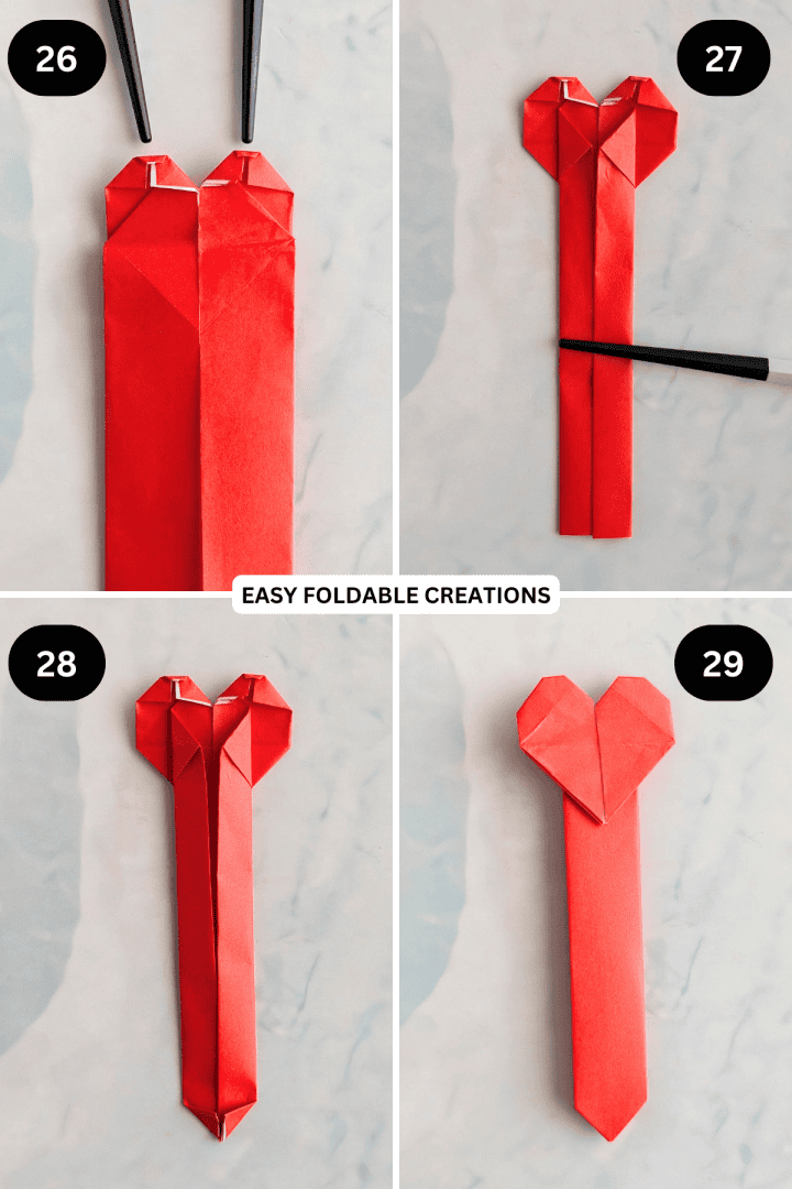 Long Heart Origami Bookmark | Easy Foldable Creations