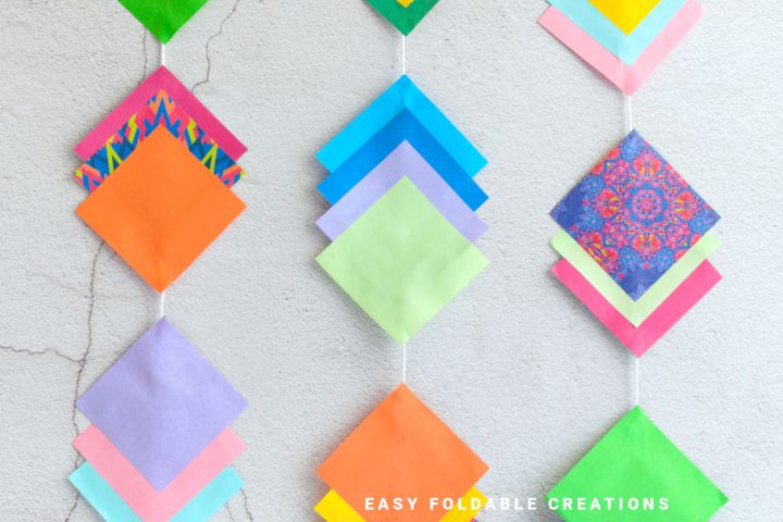 DIY Diamond Paper Garland | Easy Foldable Creations