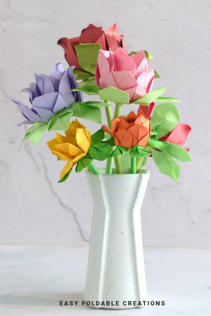 DIY Paper Flower Bouquet | Easy Foldable Creations