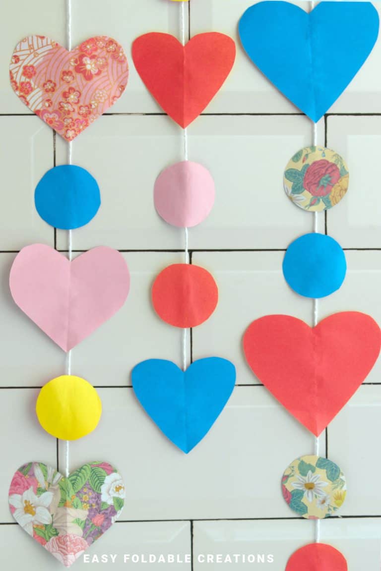 DIY Heart Paper Garland | Easy Foldable Creations