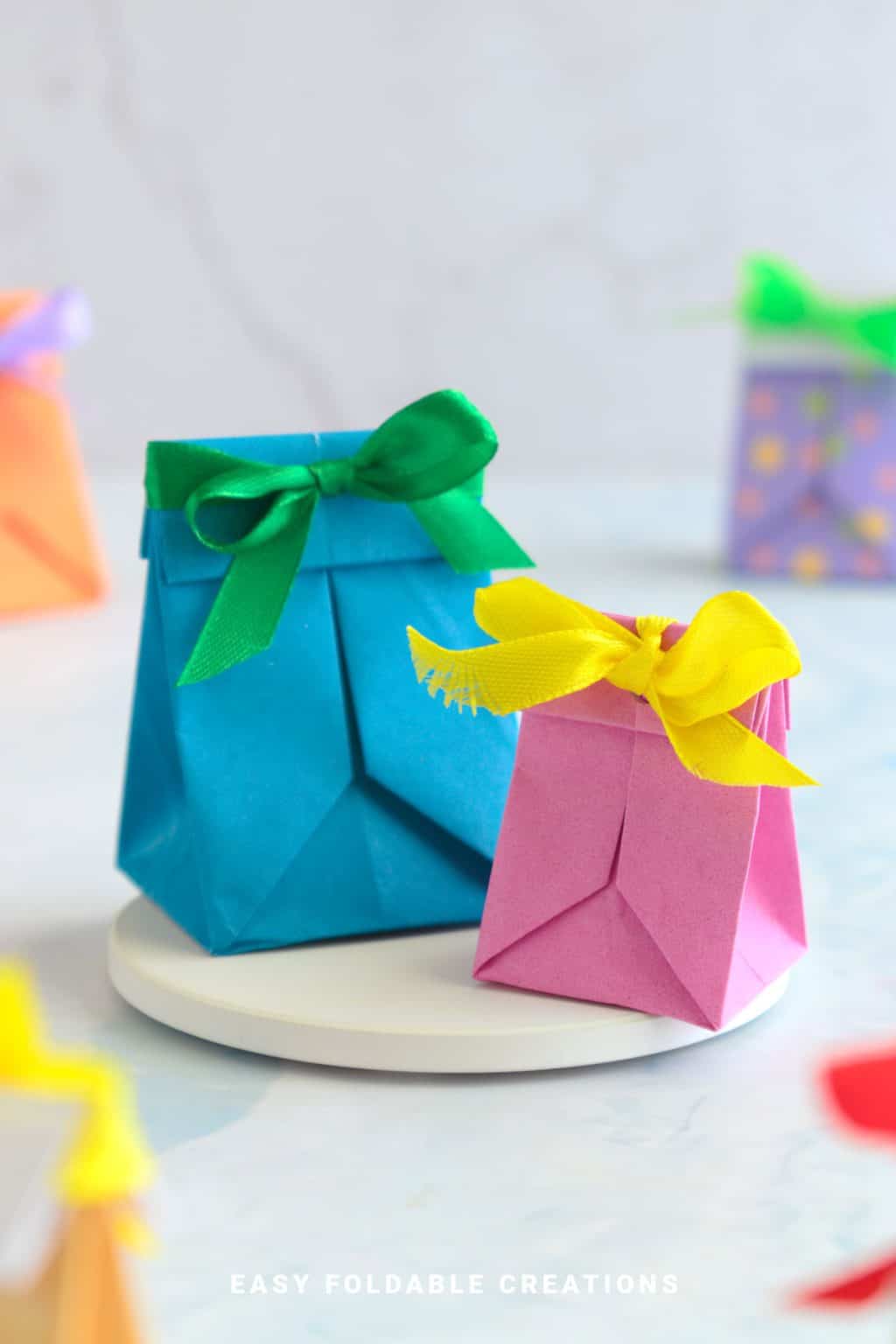 Easy Mini Paper DIY Gift Bags | Easy Foldable Creations