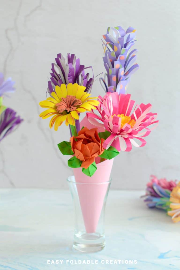 DIY Paper Flower Bouquet | Easy Foldable Creations