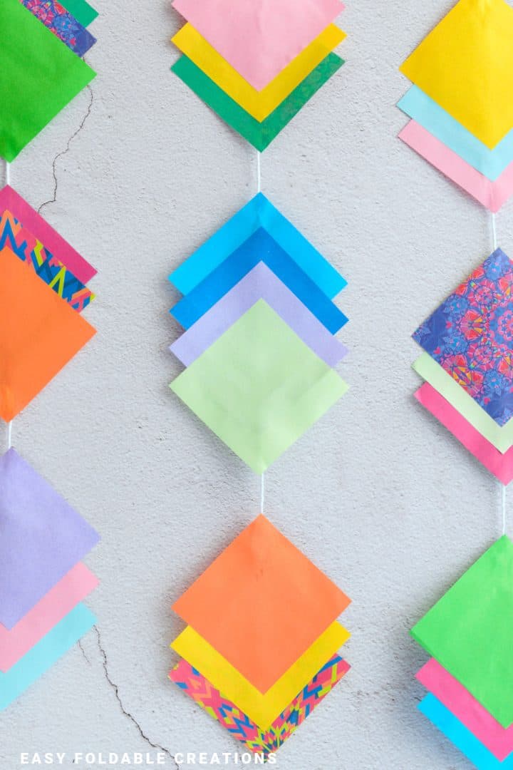 DIY Diamond Paper Garland | Easy Foldable Creations