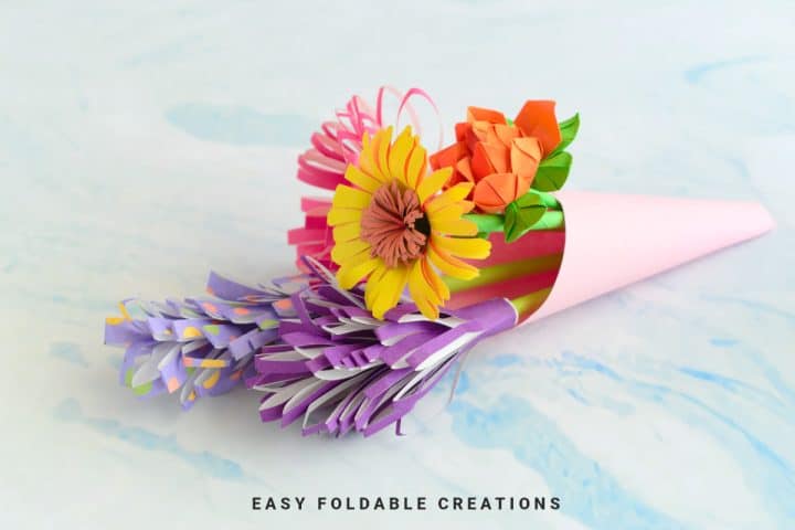 DIY Paper Flower Bouquet | Easy Foldable Creations