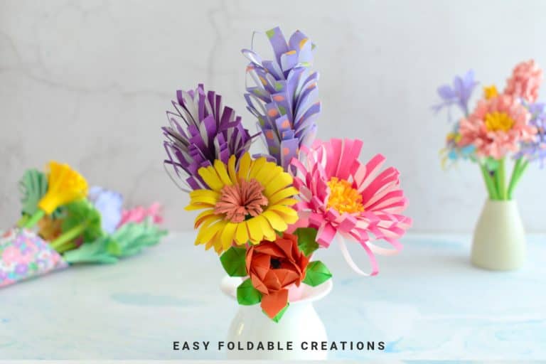 DIY Paper Flower Bouquet | Easy Foldable Creations