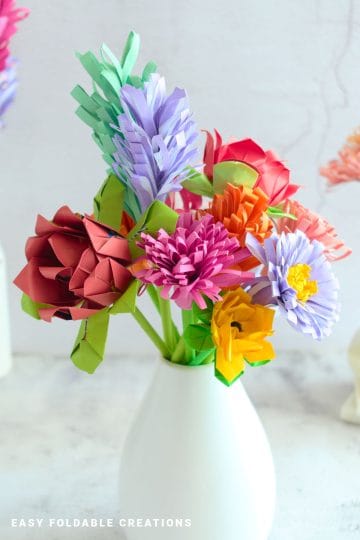 DIY Paper Flower Bouquet | Easy Foldable Creations