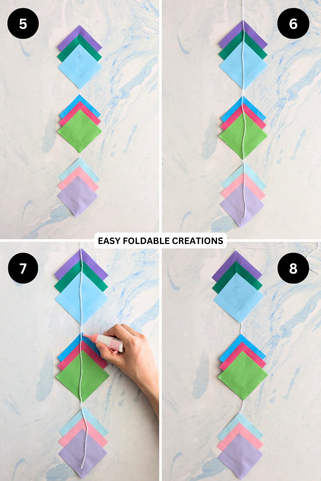 DIY Diamond Paper Garland | Easy Foldable Creations
