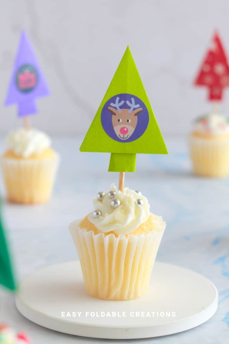 DIY Christmas Tree Cake Toppers | Easy Foldable Creations
