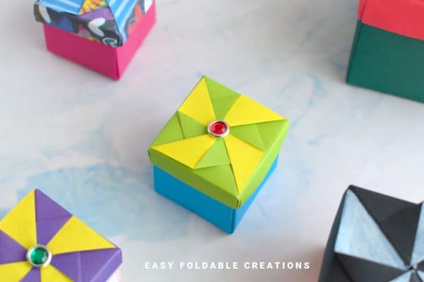 Pinwheel Origami Box With Lid | Easy Foldable Creations