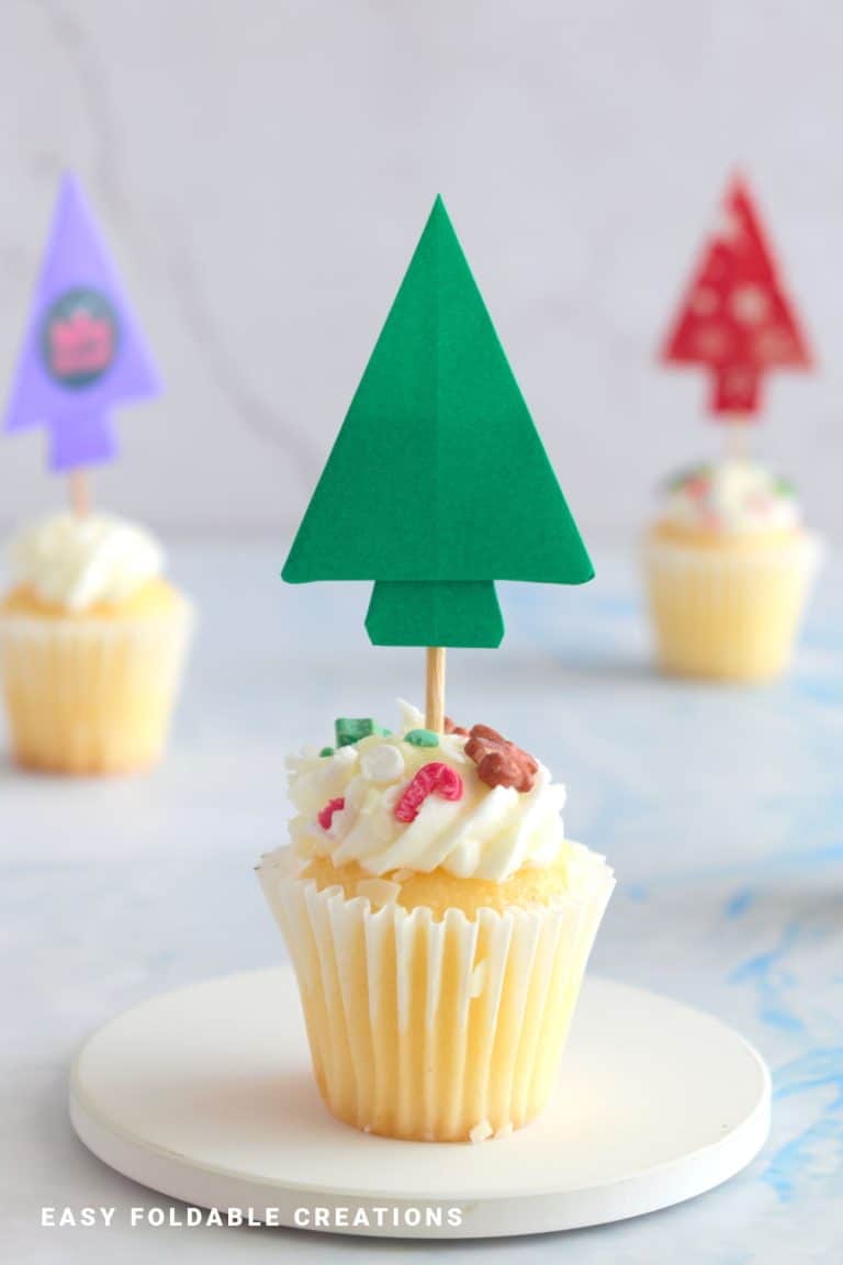 DIY Christmas Tree Cake Toppers | Easy Foldable Creations
