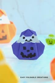 Origami Ghost In Pumpkin | Easy Foldable Creations