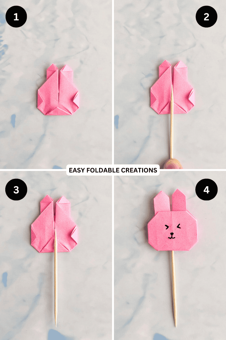 DIY Bunny Cake Toppers | Easy Foldable Creations