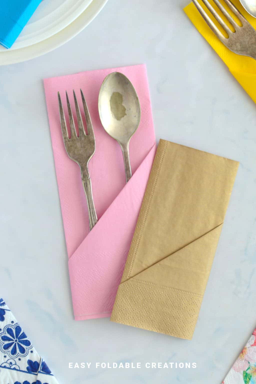 Diagonal Pocket Napkin Fold | Easy Foldable Creations