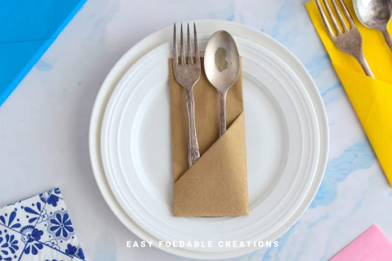Diagonal Pocket Napkin Fold | Easy Foldable Creations