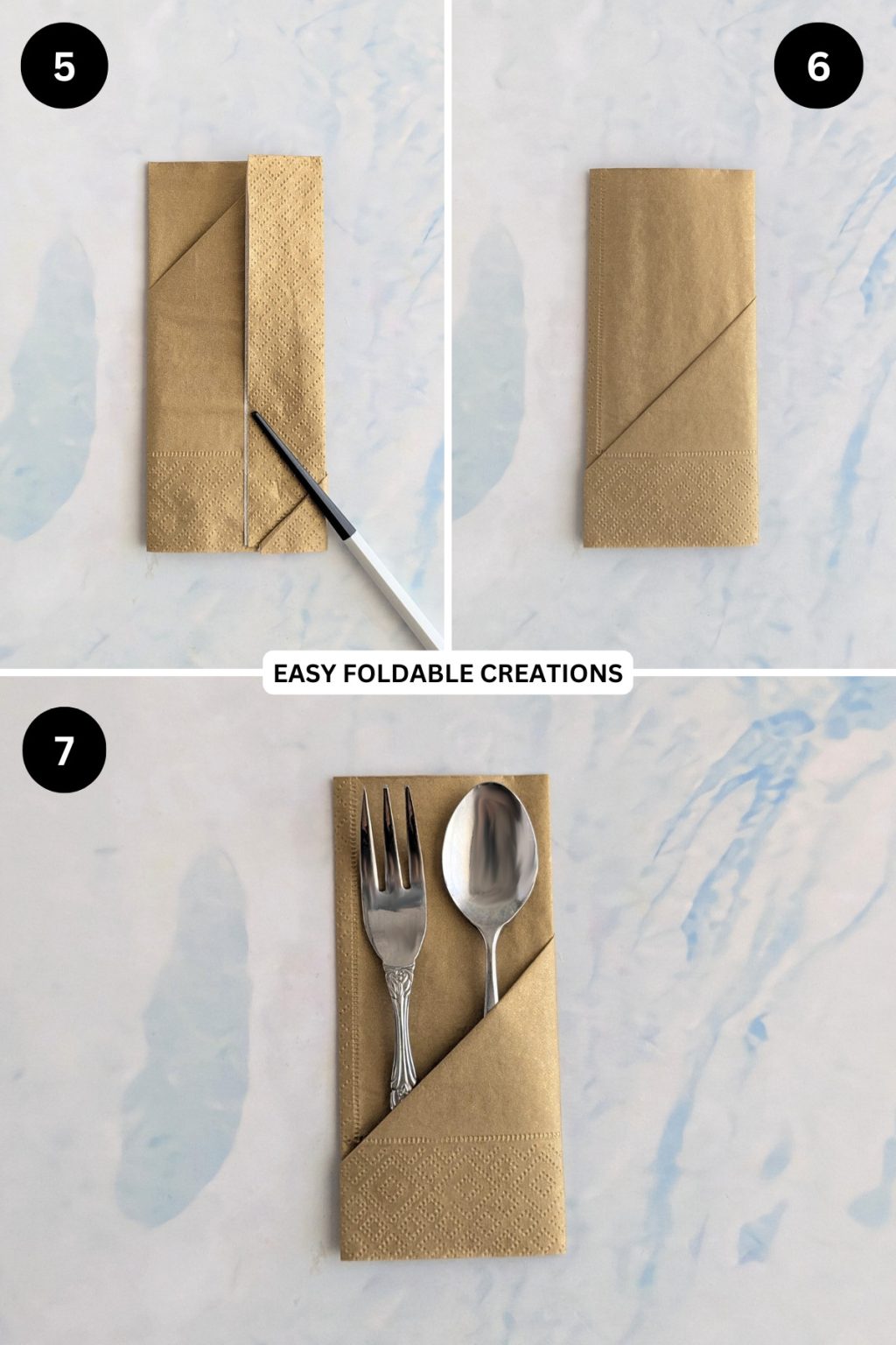Diagonal Pocket Napkin Fold | Easy Foldable Creations