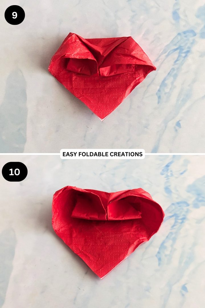 3D Heart Folded Napkin | Easy Foldable Creations