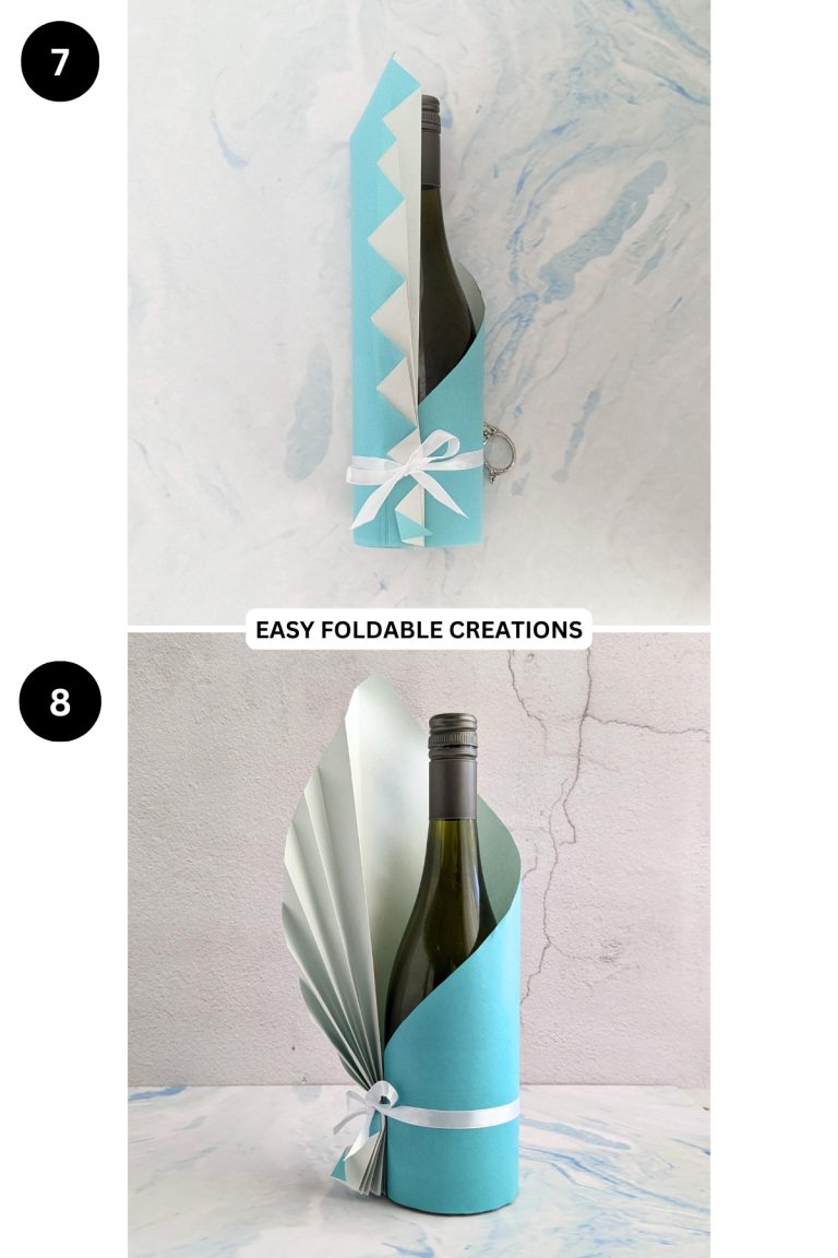 Bottle Gift Wrapping Idea With Fan | Easy Foldable Creations